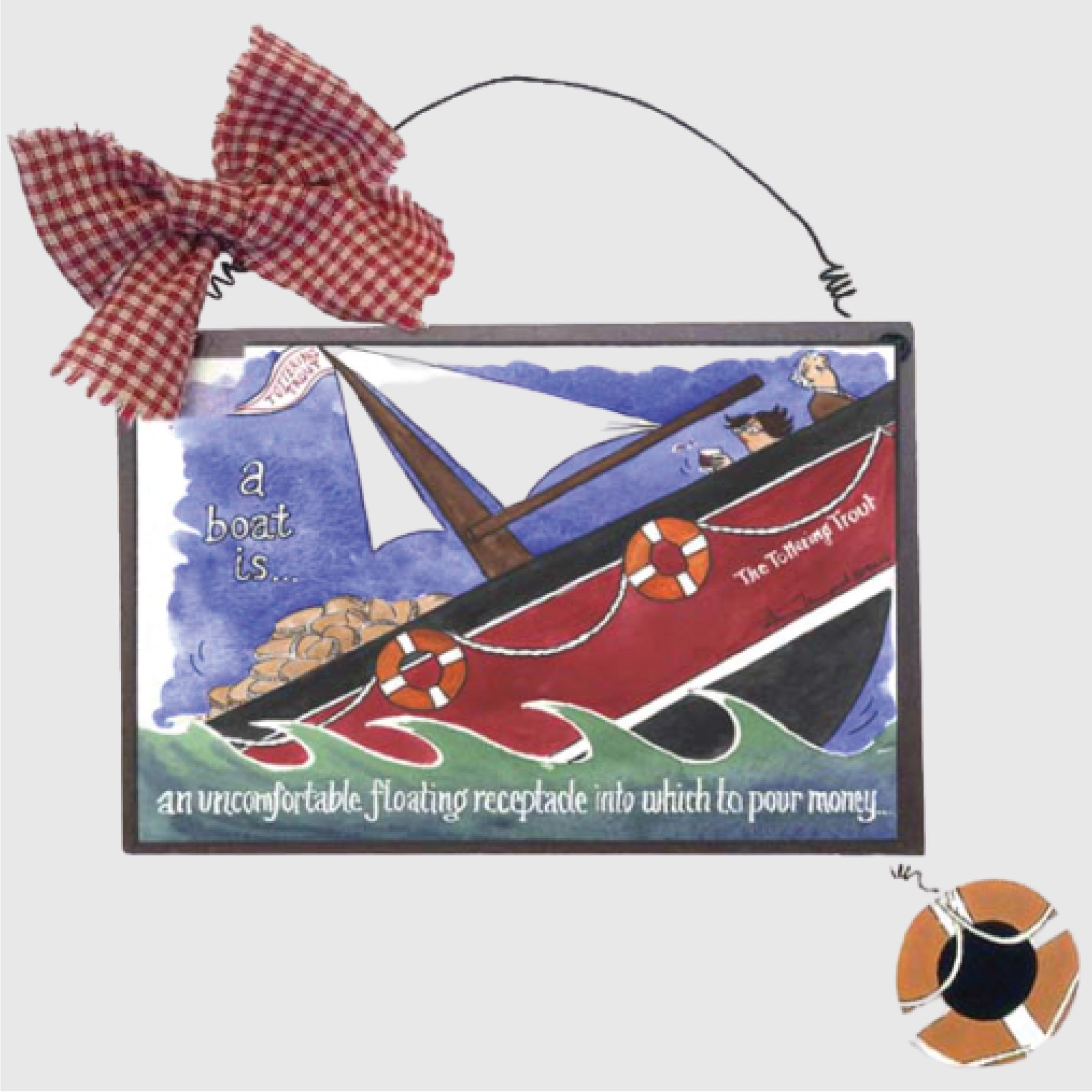 Floating receptacle- wooden sign – Frisky Partridge